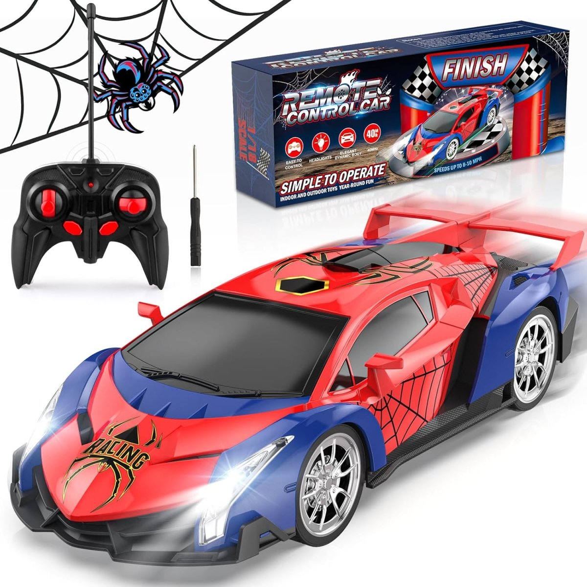 1:16 RC Spray Racing Car With Lights, Lithium Battery & USB Charging ...