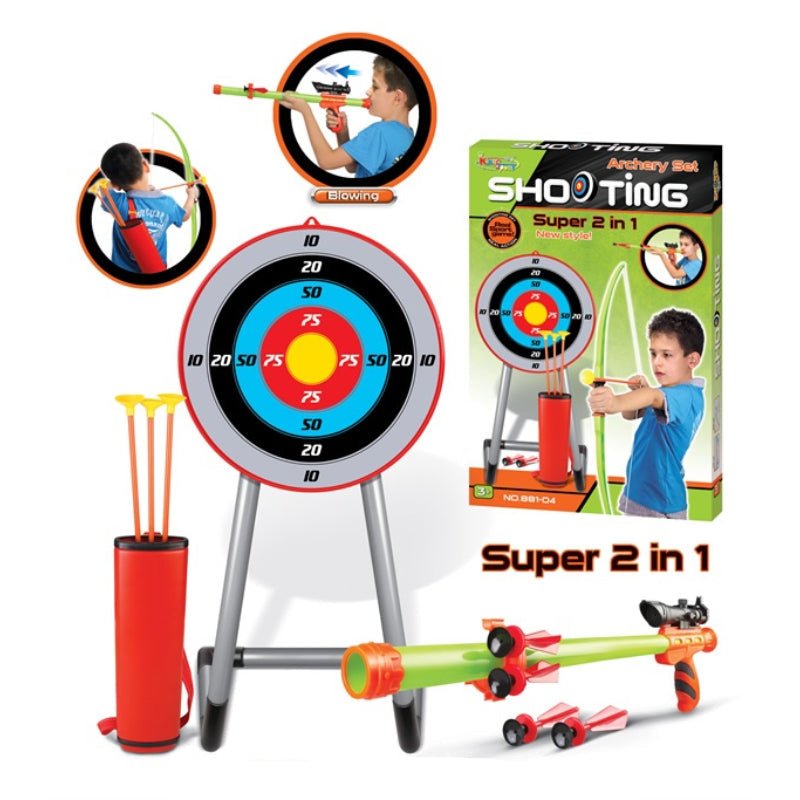 2 in 1 Action Bow and Gun Shooting Target Game – Planet Junior