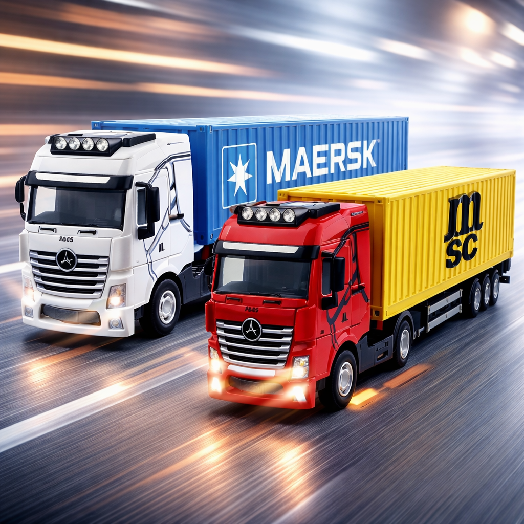 1:32 Scale Container Transport Truck Model – Diecast Cargo Hauler with ...