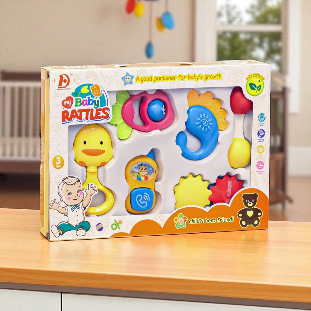 Baby Shake & Play Rattles – 6-Piece Gift Set – Planet Junior