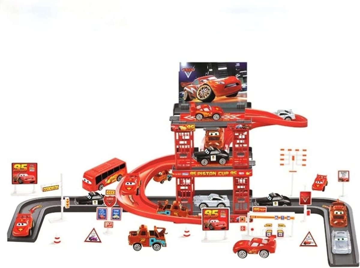 Multi Level Track Set With Cars for Children – Planet Junior